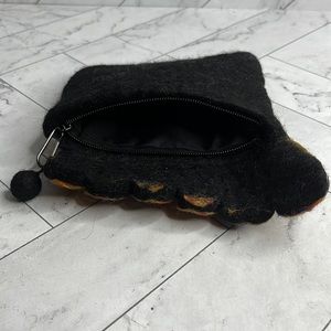 Bags | Nwt Handmade Felt Wool Coin Purse Zip Closure With Flap Round ...